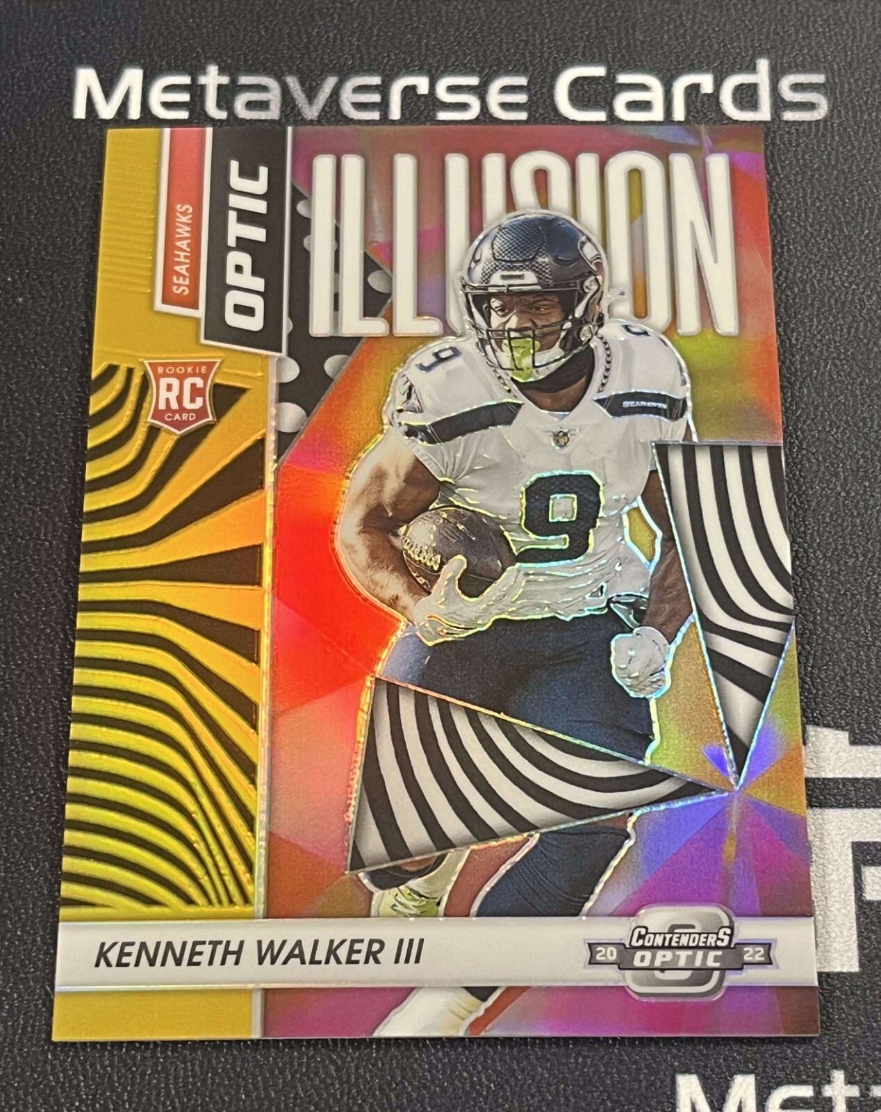 2022 Contenders Optic Kennith Walker III Optic Illusion RC Rookie Gold ...