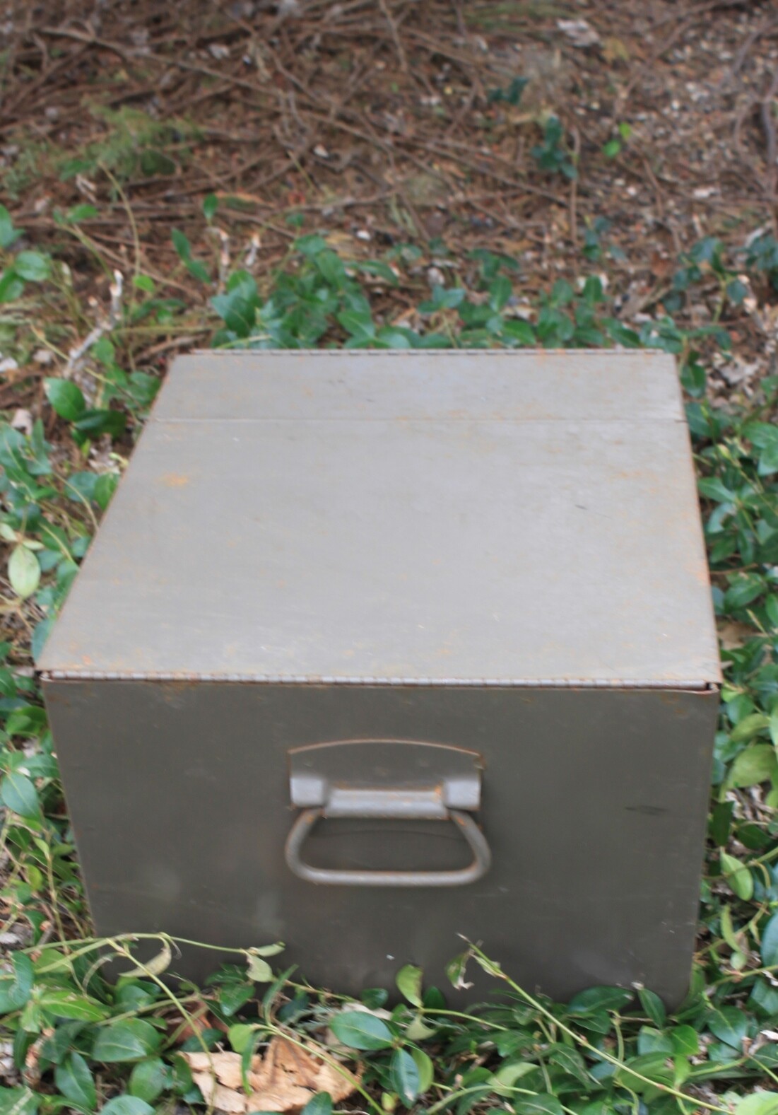 Vintage The Auto Office Co Portable File Desk Metal File Box Grey Case ...