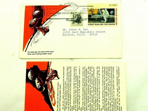 Spaceship Columbia 1969-1979 Downey CA.Rockwell First Day Issue July 20 ...