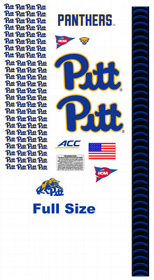Pitt Panthers full size football helmet vinyl decals 8 mil Convex Gear ...
