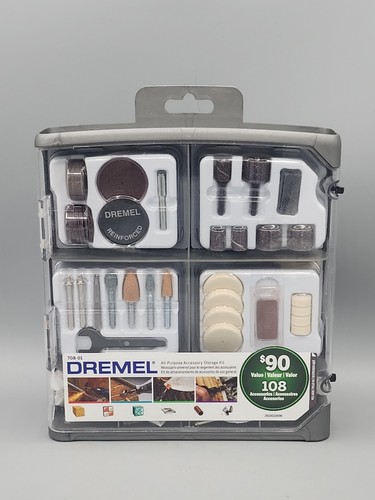 Dremel 708-01 All Purpose 108 Accessory Kit & Storage Case Factory ...