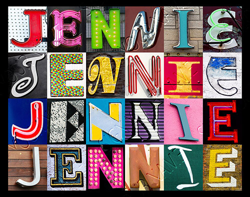 JENNIE Name Poster featuring photos of actual sign letters | eBay