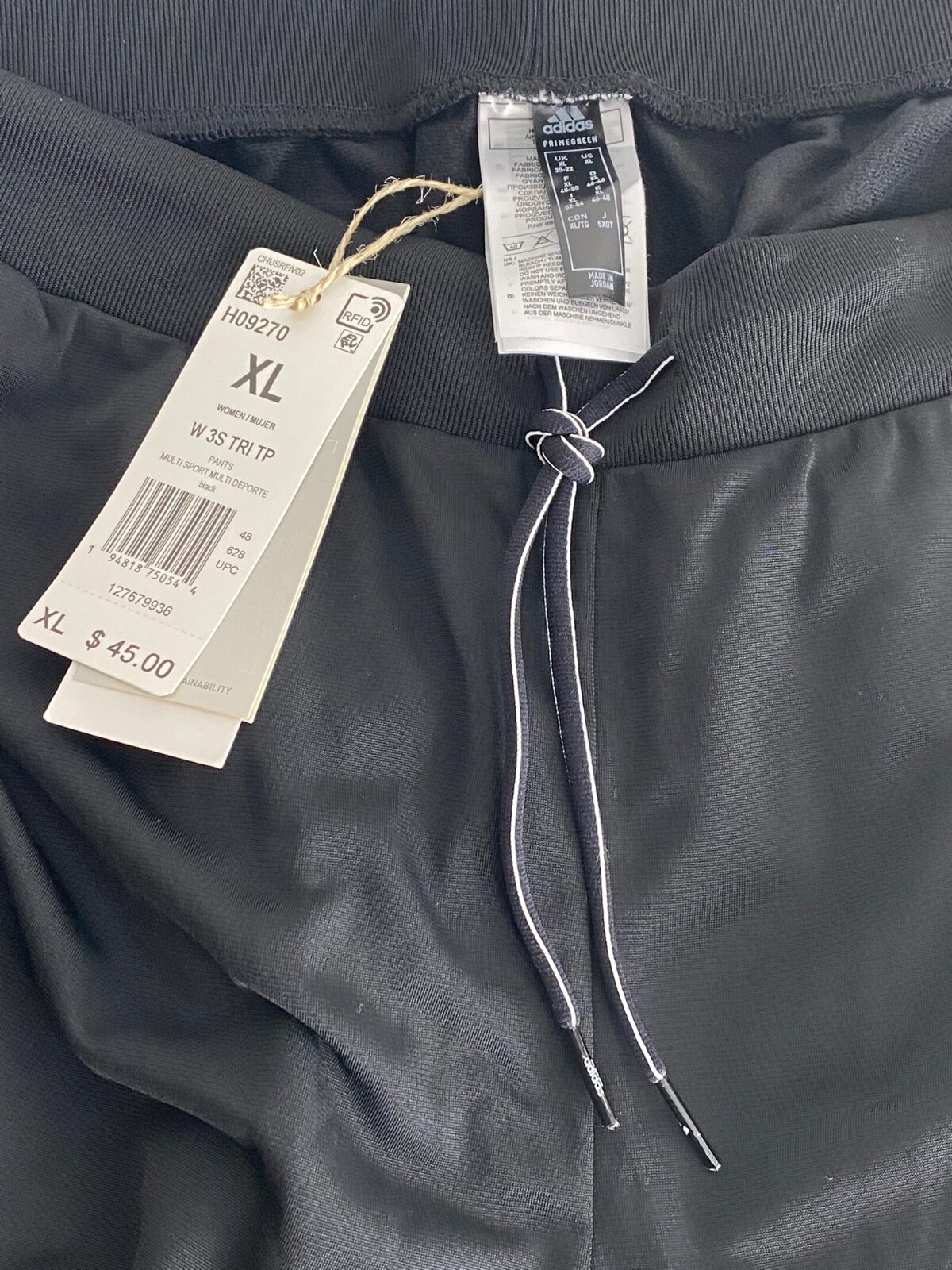 Adidas Women Sz XL Pants Black & White Activewear 2 Pocket StringTie ...