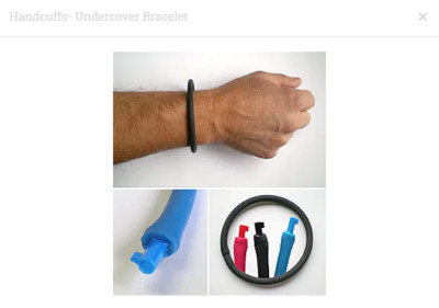 Handcuffs- Undercover Bracelet w/ Hidden Handcuff Key (Black Only) | eBay