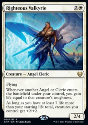 MTG Magic the Gathering Righteous Valkyrie (24p/169) Kaldheim Promos LP ...