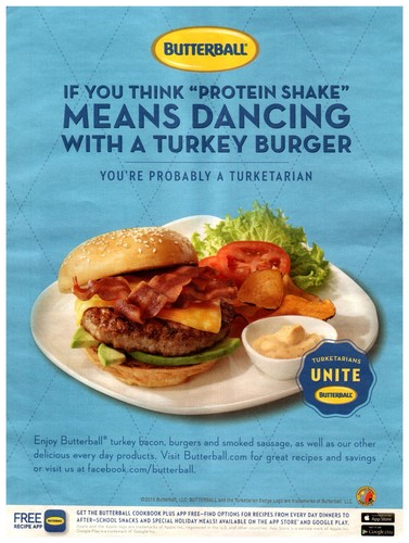 2015 Butterball Food Print Ad - Turkey Bacon Burger | eBay