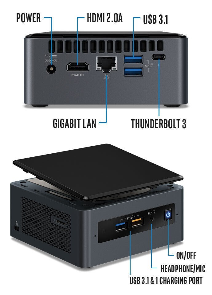 Intel NUC Micro PC i5-7260U 2.2Ghz 16GB NEW 256gb SSD HDMI Wifi Mini ...