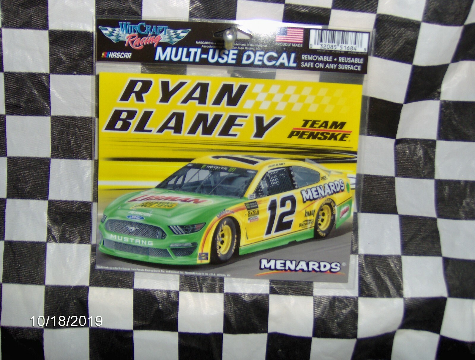 Ryan Blaney # 12 Menard's 4.5"x 5.75" Ultra Decal | eBay