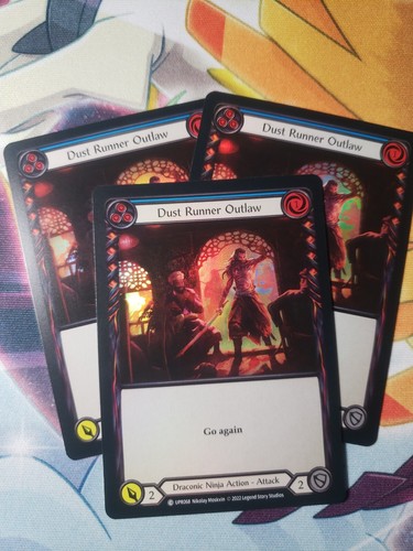 3x Dust Runner Outlaw Rainbow Foil Blue Playset Uprising FAB Flesh and ...