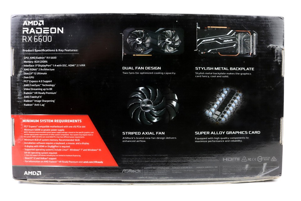 ASRock Radeon RX 6600 8GB Challenger D GPU w/Box | 1yr Warranty, Fast ...