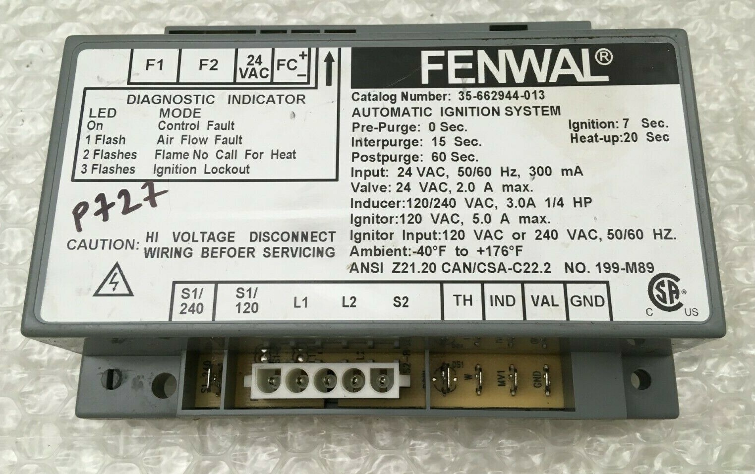 Fenwal 35-662944-013 Automatic Ignition Control System used FREE ...