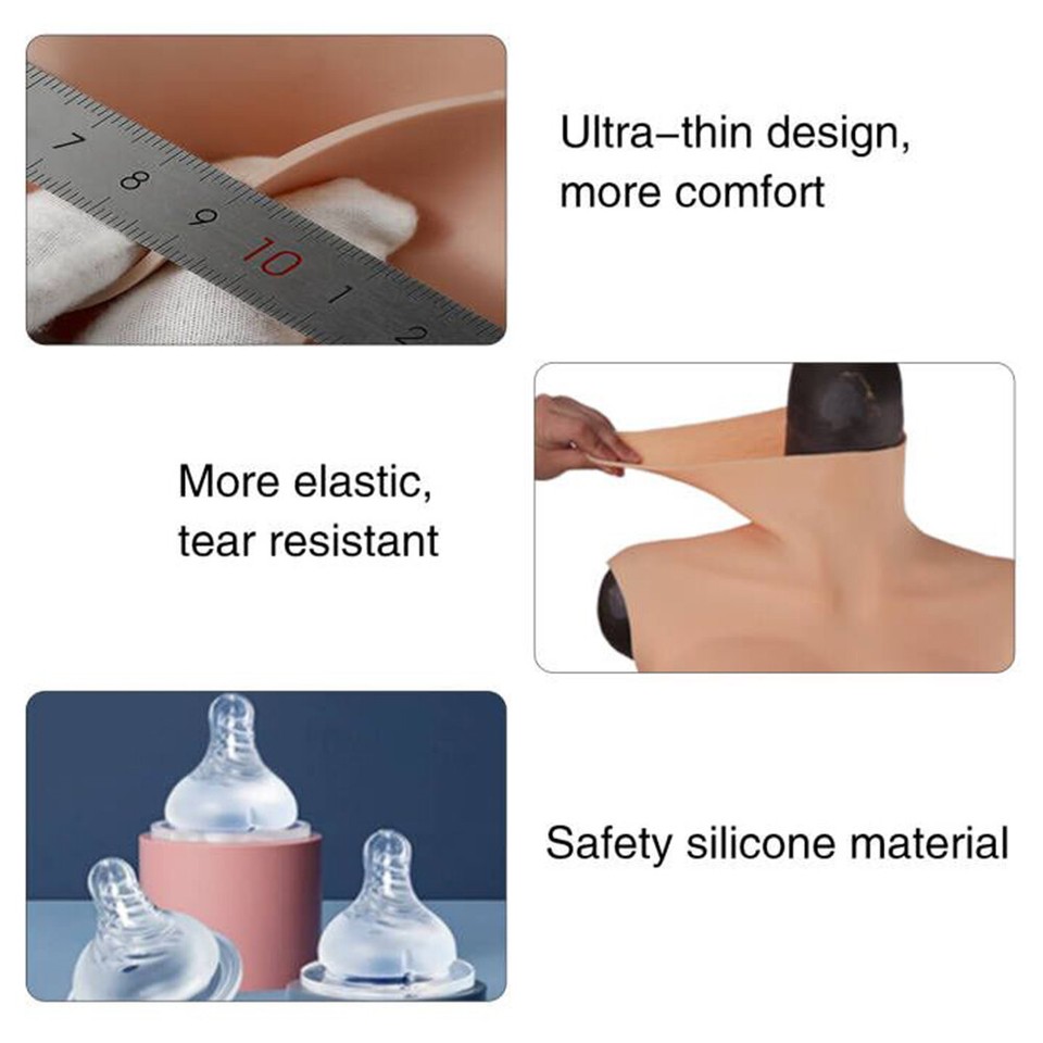 Silicone Breast Forms Boobs B-H Cup Breast plates for Crossdresser Drag ...