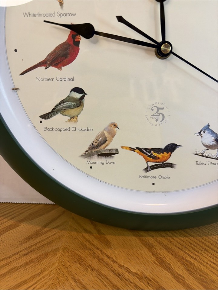 Audubon Singing Bird Clock 12 North American Song Birds Quartz 13" 1997 ...