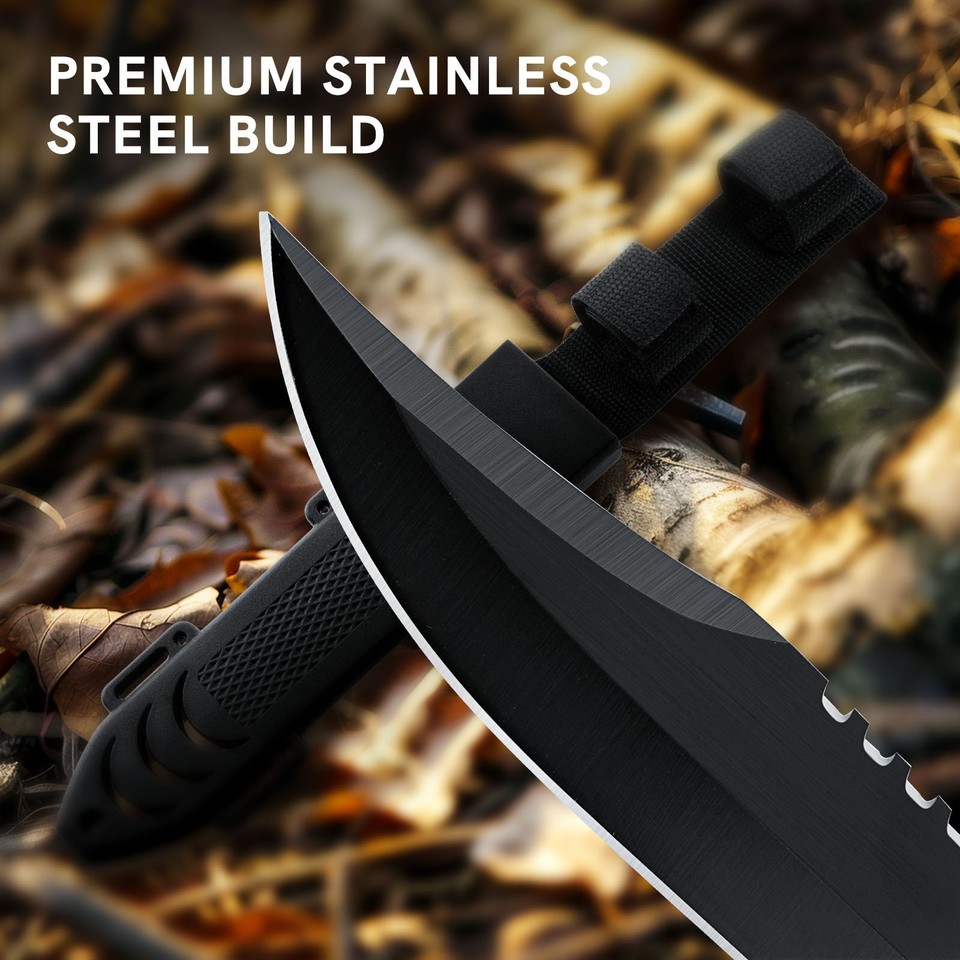 12-inch Bowie Knife, Fixed Blade Hunting Knife with Sheath for Camping ...