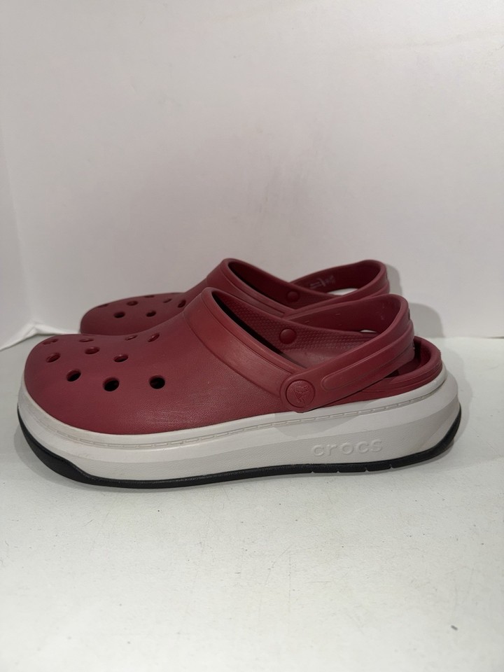 CROCS Crocband Full Force Thick Sole Maroon Size Men’s 8 Women’s 10 | eBay