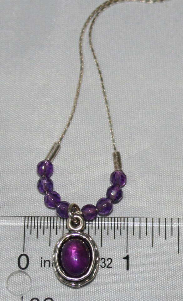 Silpada Purple Amethyst Beaded Chain Oval Pendant Sterling Silver Necklace N1282 | eBay