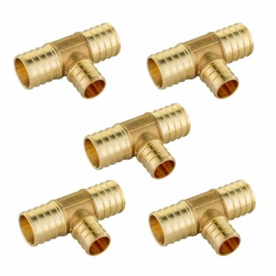 EFIELD 5 PCS 1" X 1" X 3/4" PEX Reducing Tee Barb Crimp Brass Fittings Lead Free | eBay