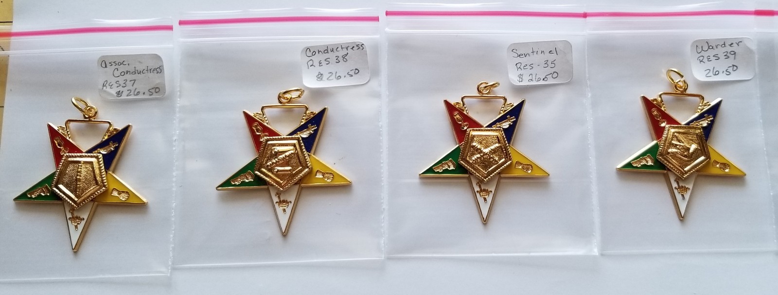 Chapter Jewel Order of Eastern Star Star Point Ruth OES 1 1/2 | eBay