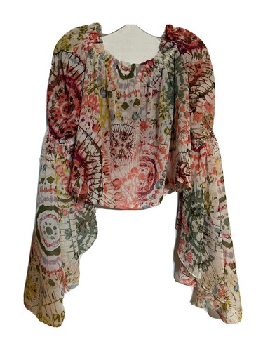 Live 4 Truth Sheer Floral Off the Shoulder Crop Top Bell Sleeves Boho ...