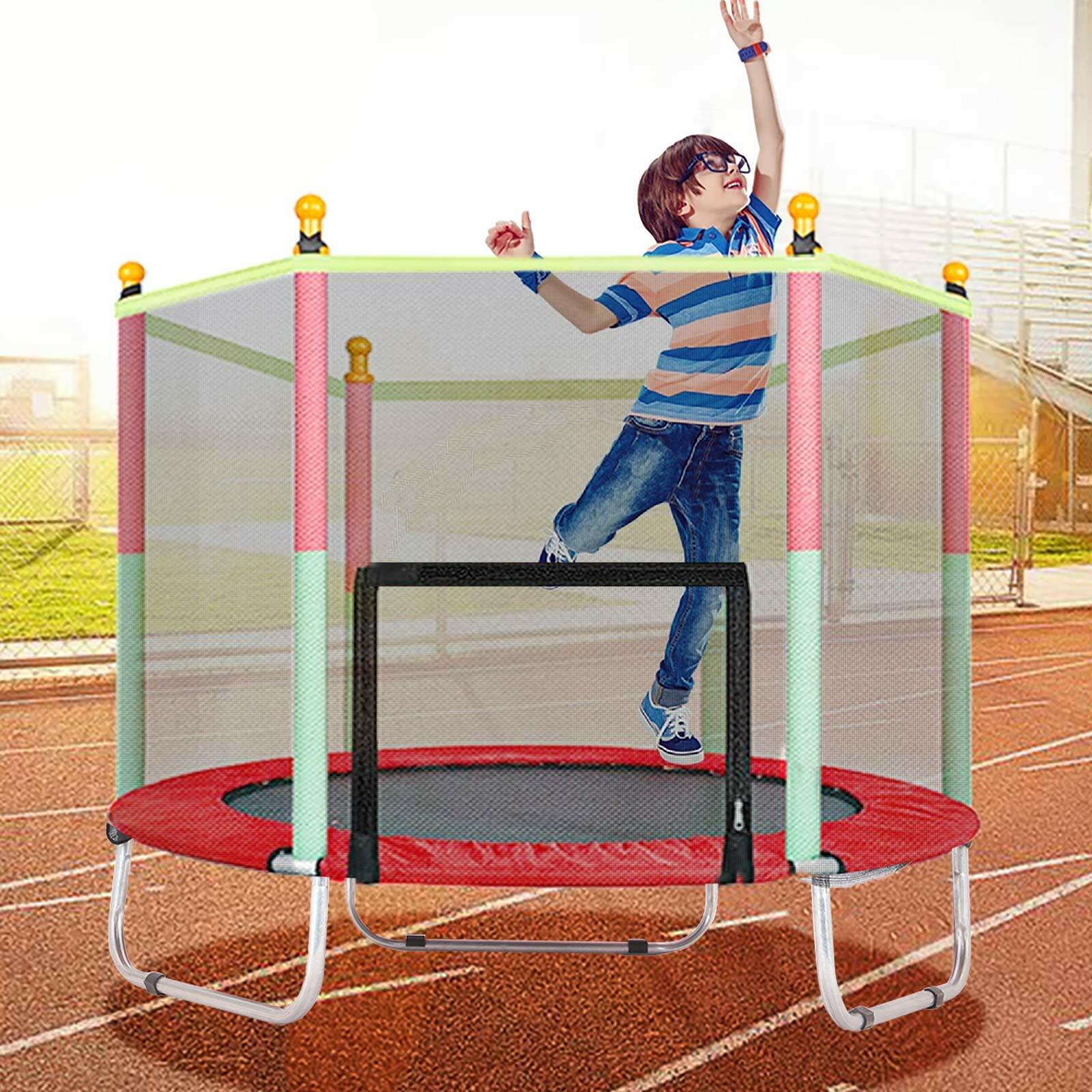 140cm Indoor Trampolin Kinder Kindertrampolin Gartentrampolin Mit Netz ...