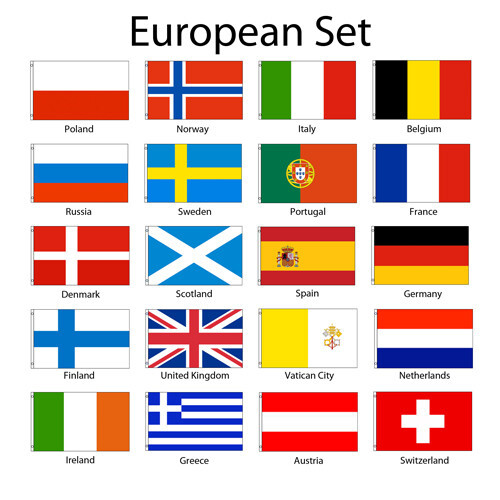 Set of 20 European Country Flags Set of Euro Country Flags 2x3ft House ...