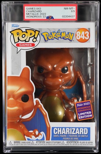 Funko Pop PSA NM-MINT 8.5 Charizard Metallic Figure Rare #843 2022 | eBay