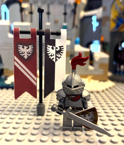 Lego Black Falcon Knight (Red), Minifig with custom flags #105 | eBay