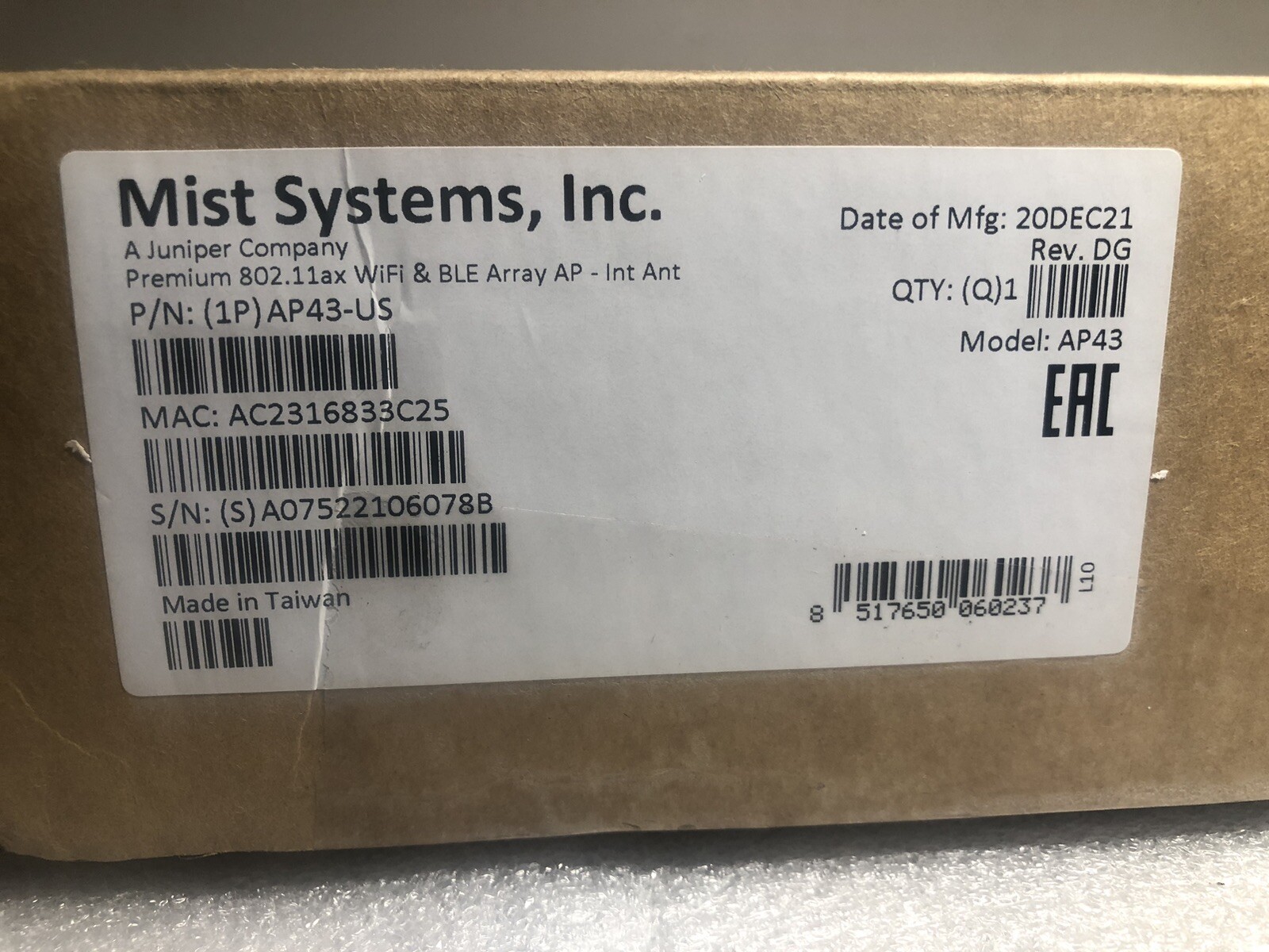 Juniper Networks AP43 Mist Wireless Access Point - White (AP43US) - NEW ...