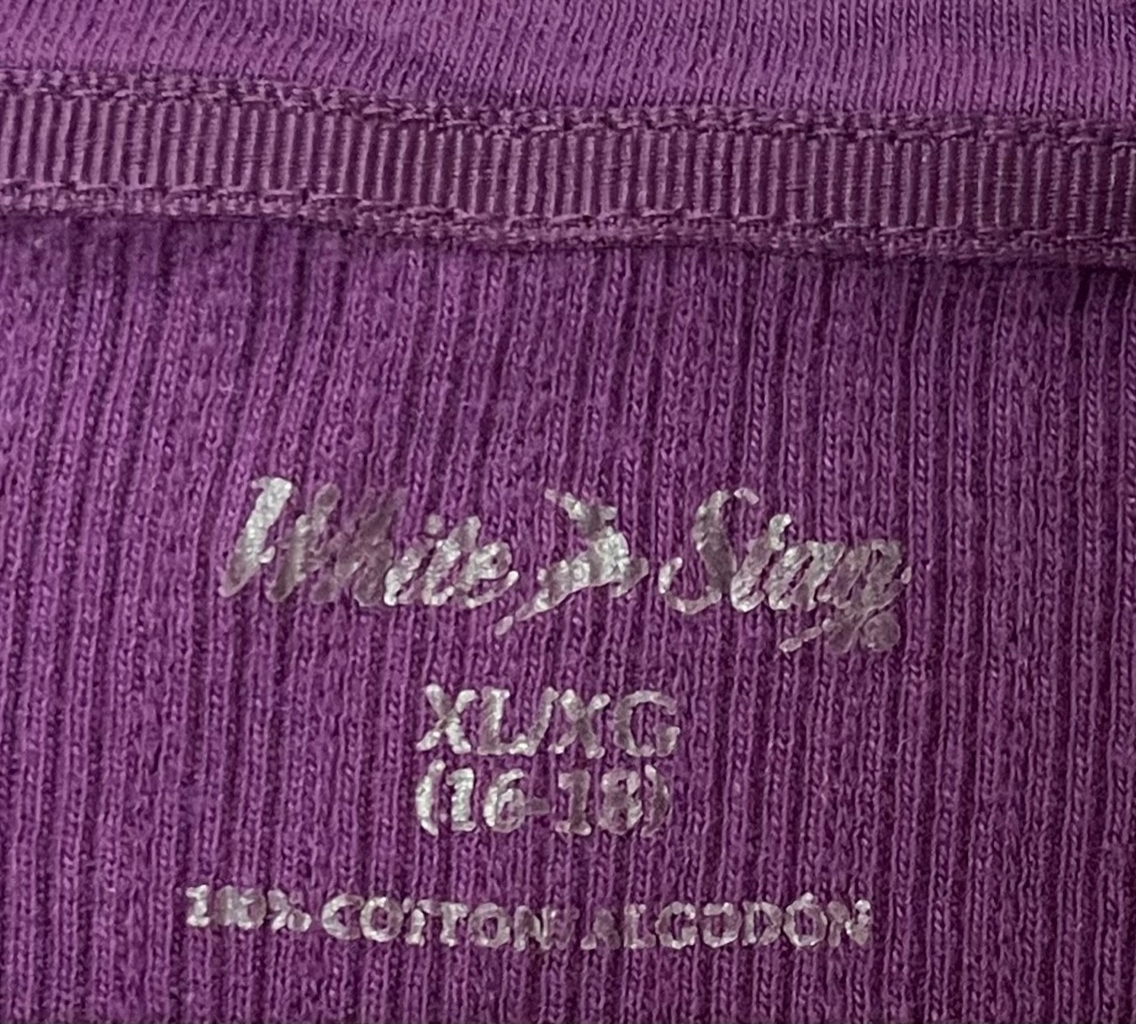 Woman White Stag Knit V-Neck, Plum, 3 Buttons, 3/4 Sleeves, XL (16/18 ...