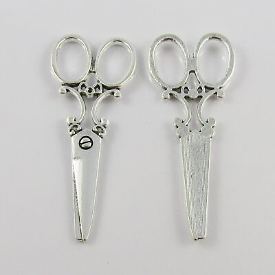 Bulk Dressmaking Shears Charm Pendant Scissors 60x25mm SILVER Select ...