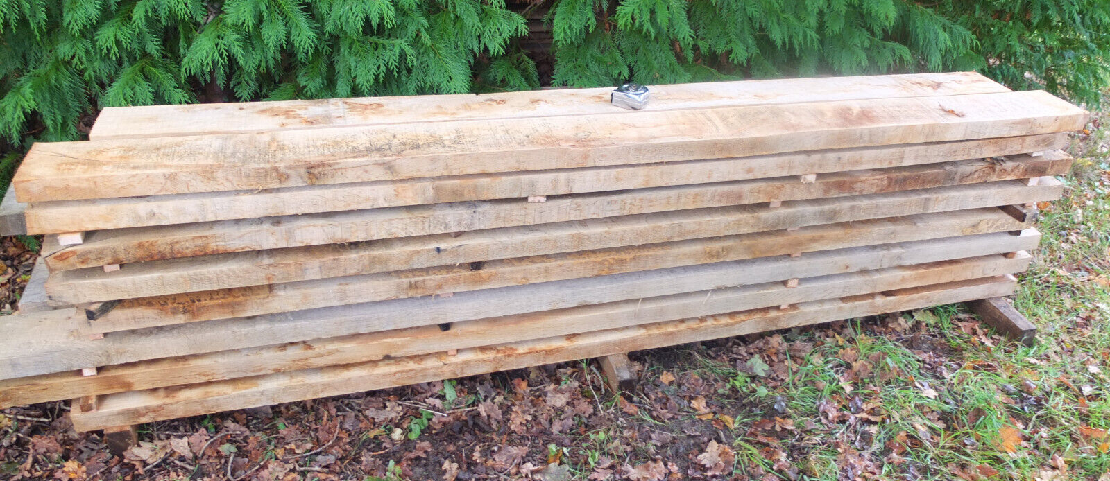 Solid Oak Planks various 2.4m lengths . 40mm to 50mm thick and 150mm ...
