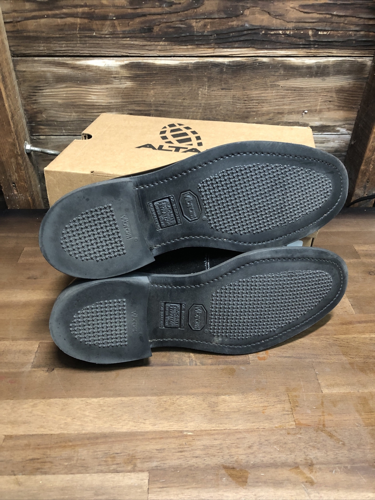 ALTAMA CAGE 7U3X9 LEATHER w/ VIBRAM SOLES BLACK MILITARY DRESS SHOES ...