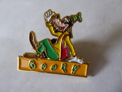 Disney Trading Pins 81431 Waving Goofy Sitting on Orange Goofy Sign | eBay