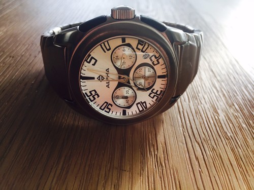 Alpha Saphir chronograph watch - sapphir and domed glass - new - 100m ...