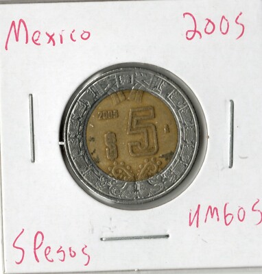 Coin Mexico 5 Pesos 2005 KM605, bimetallic | eBay