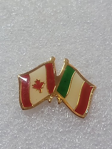 Italian and Canadian Friendship Flags Enamel Lapel Pin Single Clutch ...