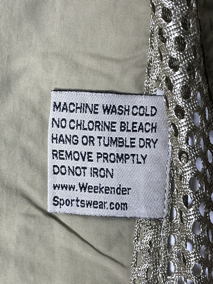 Weekender Traveler Travel Vest Outdoors Fishing Hunting Safari Khaki Sz ...