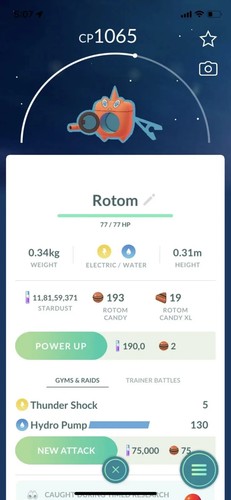 Pokémon- Rotom Wash -20k Stardust T r a d e Go | eBay
