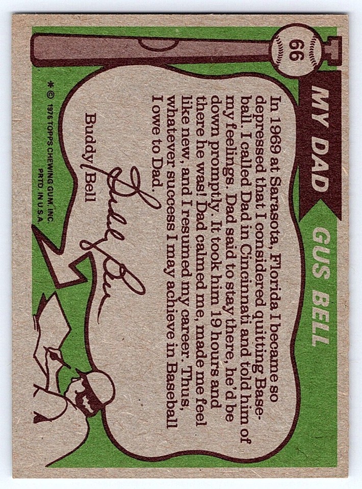 1976 Topps #66 Gus Bell / Buddy Bell F&S Excellent | eBay