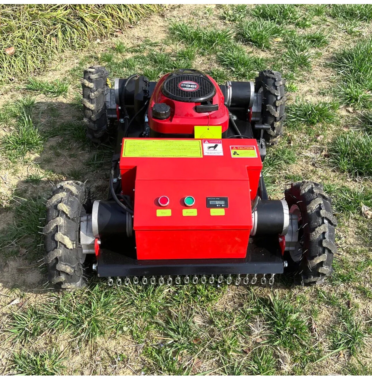 MINI Remote Control Electric & Gasoline Lawn Mower Robot Grass Weeding ...