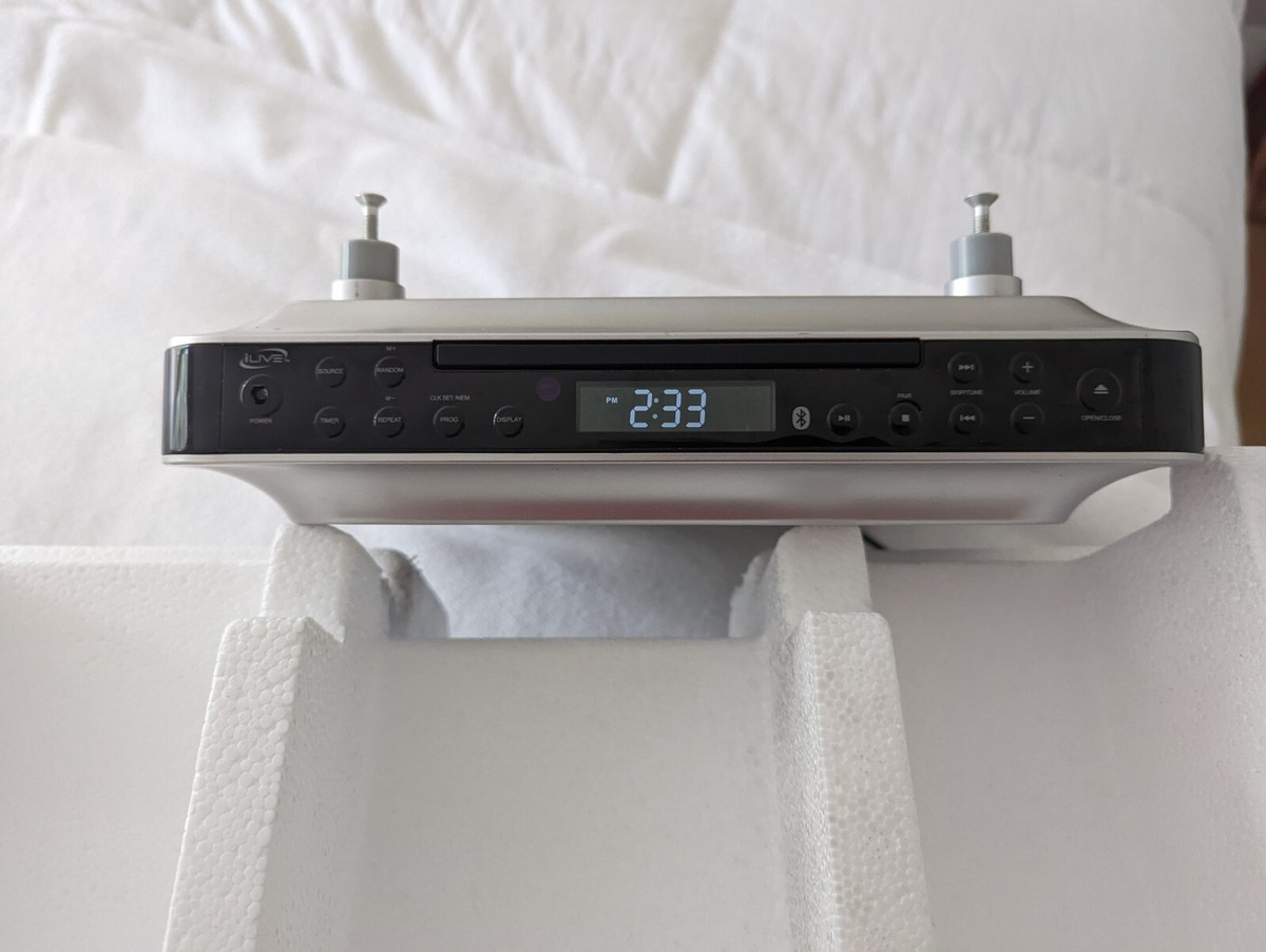 Under Cabinet Music System ILive Bluetooth Kitchen Clock Radio With CD