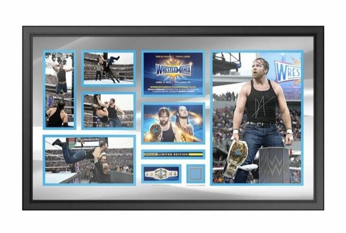 WWE DEAN AMBROSE Auto Autograph Signed Plaque Ltd 500 Shield Reigns ...
