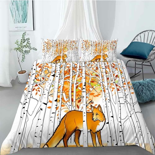 Orange Fox Strolls 3D Printing Duvet Quilt Doona Covers Pillow Case ...