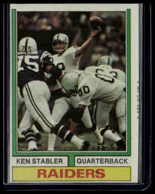 1974 Topps #451 Ken Stabler NM/NM+ MISCUT Raiders | eBay