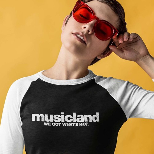 Musicland Music Store unisex 3/4 sleeve raglan baseball tee | eBay