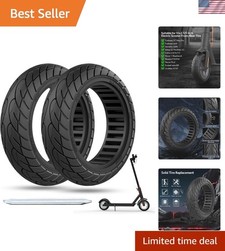 10x2.125 Scooter Tire, 10 inch Solid Rubber Tires Tubeless Front or ...