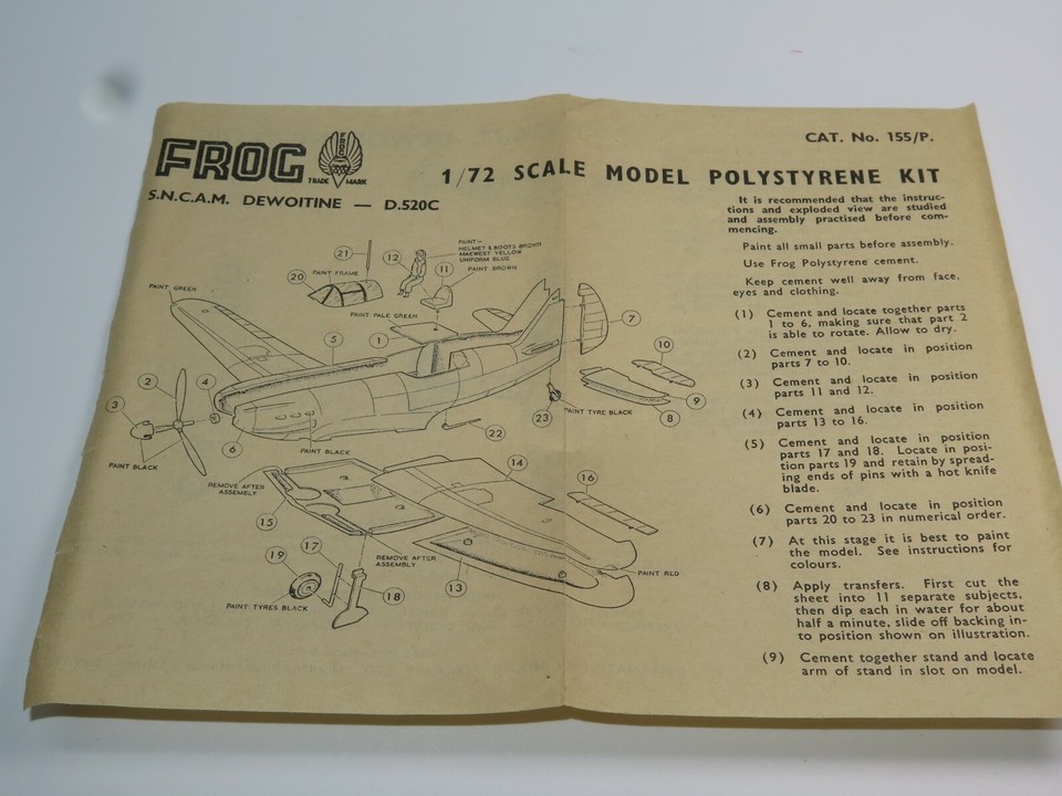 VINTAGE Model Kit Instruction Sheets 1960s/70s Revell Matchbox Frog ...