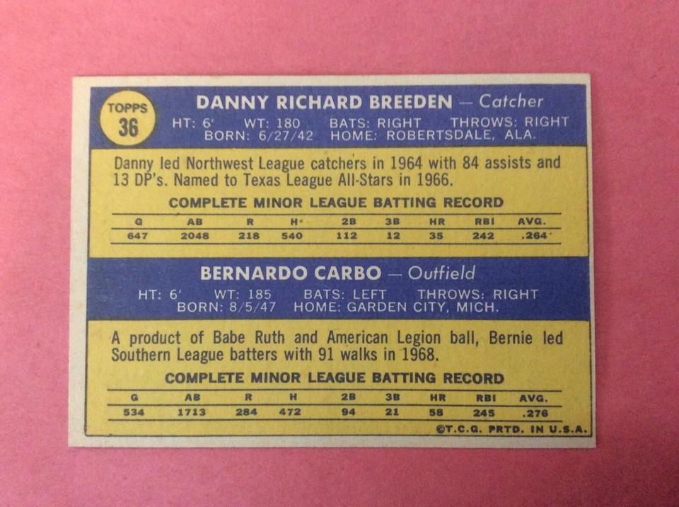 1970 Topps #36 Cincinnati Reds Rookie Stars Bernie Carbo Autograph. | eBay