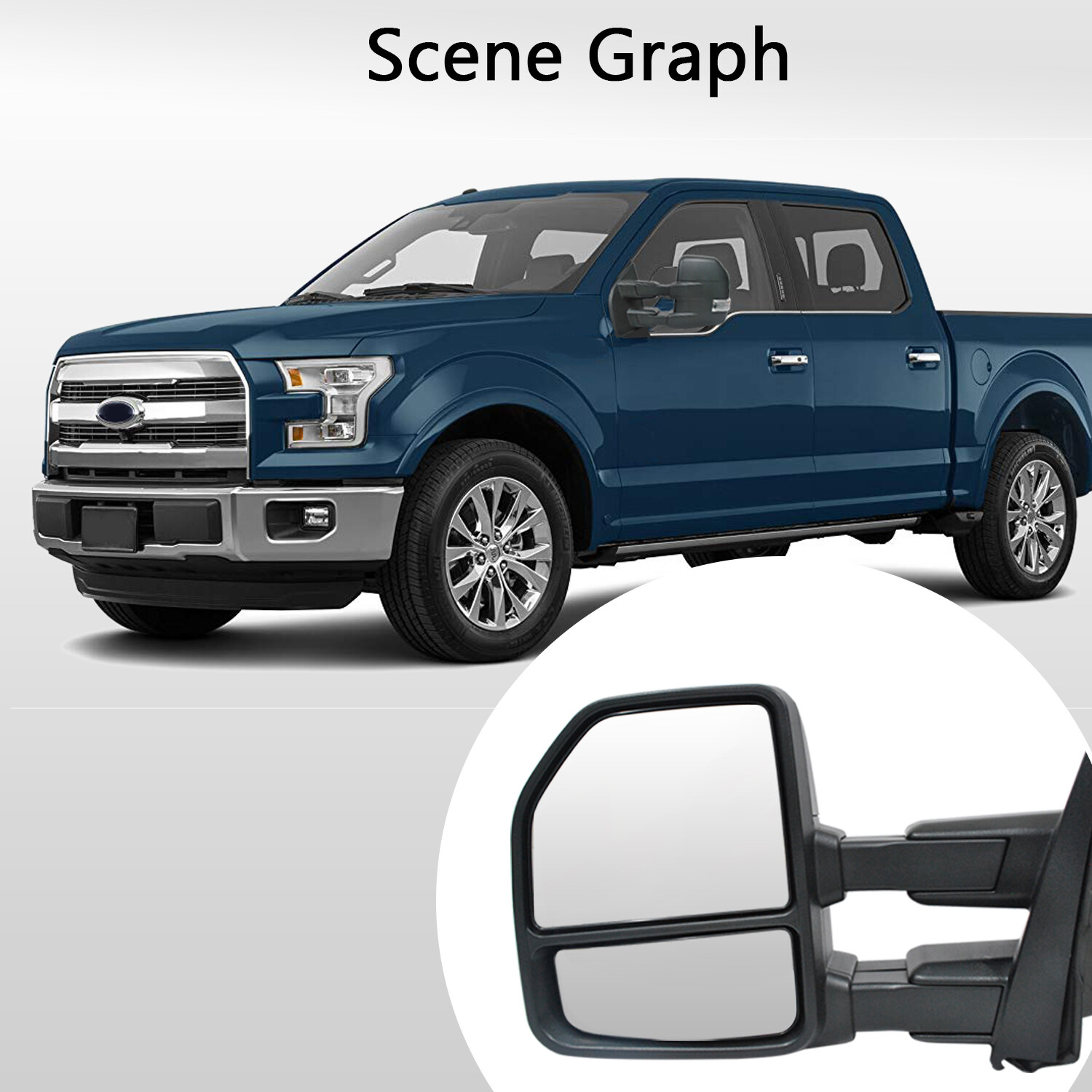 Towing Mirror For 2015-2020 Ford F150 Power Heated LED Signal Black ...