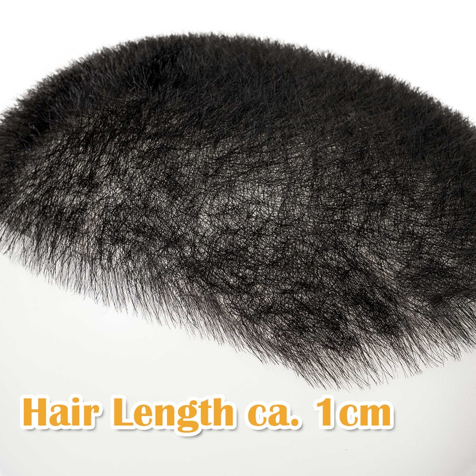 Men Toupee Short 1cm Buzz Cut Remy Virgin Human Hair Skin PU Bald Head ...